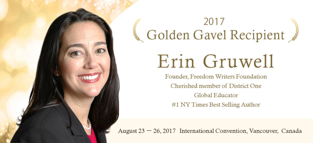2017 Golden Gavel Recipient Erin Gruwell – District One