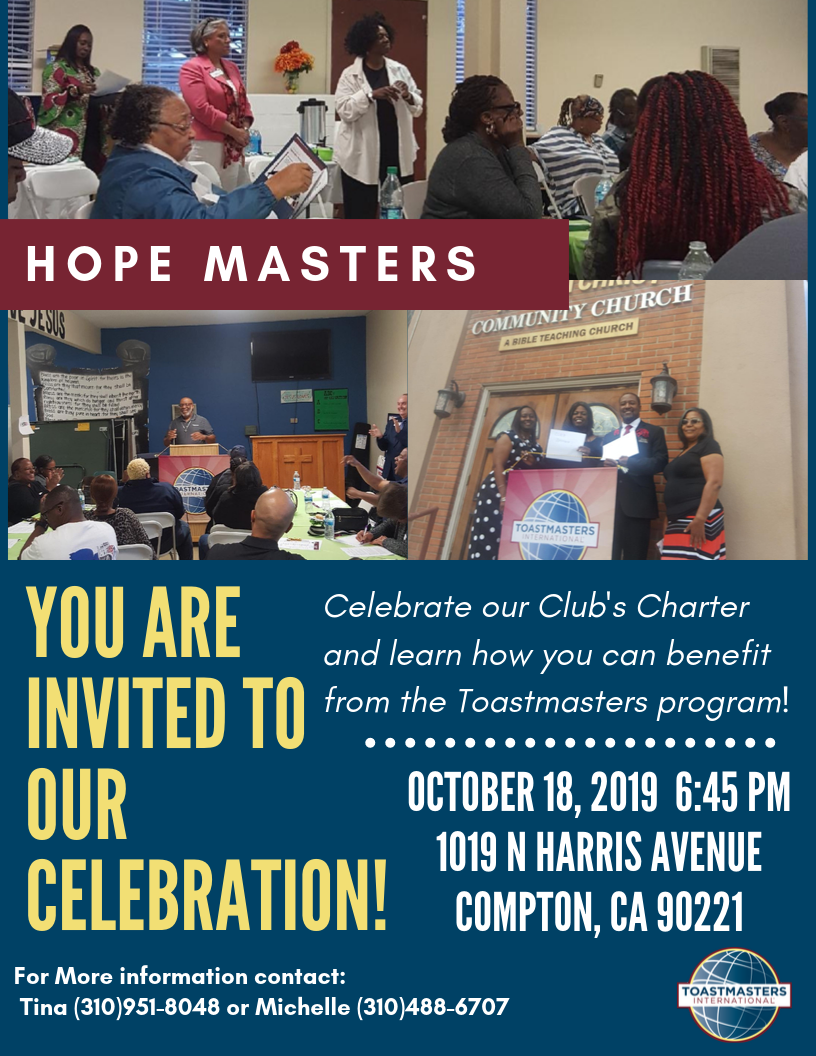 Hope Masters Charter Ceremony – District One