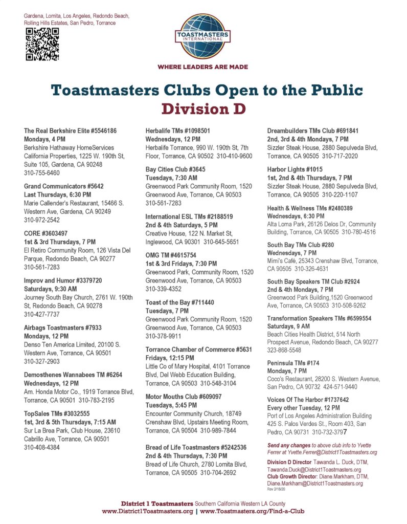 District1Toastmasters-Division-D-Open-Clubs-021820 – District One