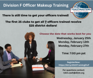 Division F Officer Makeup Training – District One