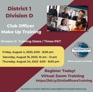 Division D Virtual Makeup Training – District One