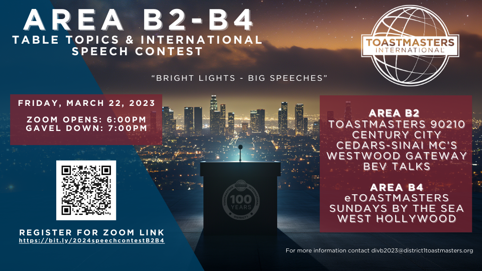 Area B2 and B4 Table Topics and International Contest – District One